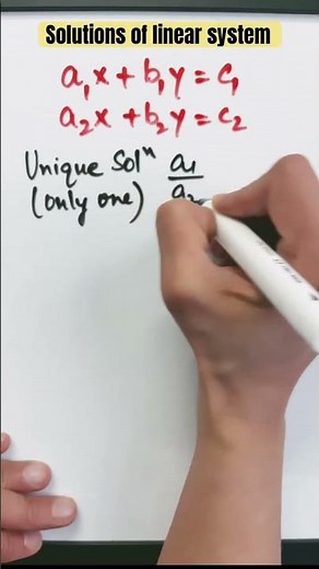 Solutions of Linear System of Equations! #linearpair #linearsystems #uniquesolution #nosolution