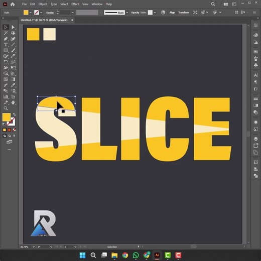 Cut text effect in adobe illustrator