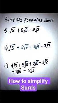 How to simplify Surds. gcse maths, grade 10 maths