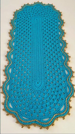 Crochet table runner, Fiore, step-by-step tutorial, easy and economical crochet table runner vide...