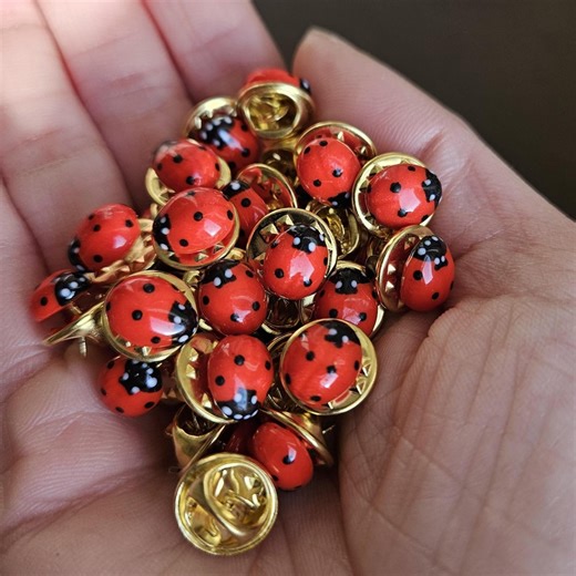 Handmade Lucky Ladybug Pin – Polymer Clay Ladybug Jewelry - Etsy