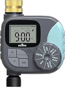 Sprinkler Timer, Water Timer for Garden Hose, Programmable Hose with Rain Delay/Manual/Automatic Irrigation System, Outdoor Irrigation Timer Controller for Lawn Yard, 1 Outlet