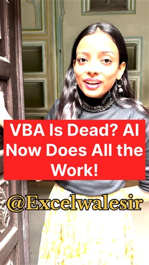 24K views · 1.9K reactions | VBA Is Dead? AI Now Does All the Work! #excelwalesir #shortvideo #excel #tricks | Excel Wale Sir | Facebook