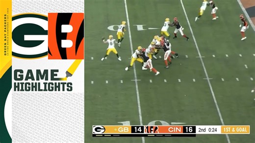Tyler Davis catches 6-yard TD before halftime | Packers vs. Bengals