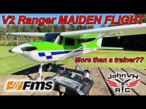 More than a trainer? NEW FMS V2 FMS Ranger Maiden Flight with Reflex! On tall grass. Flight Review