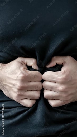 Male torso grip: chest press, belly cramp, heart sting, gut surge, love pang, organ alarm, nerve twitch, breath strain, muscle bind, pulse wave, inner tremor, body hint, ache notion, feeling strain