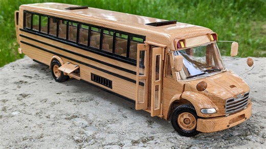 Wood bus - Freightliner M2 106 Thomas SAF-T Liner C2 school bus - Awesome woodcraft