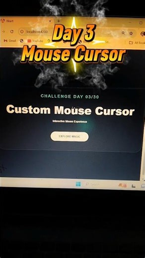 Day 3 How to Create Animated Custom Cursor | HTML CSS & Angular #coding #shorts #youtubeindia