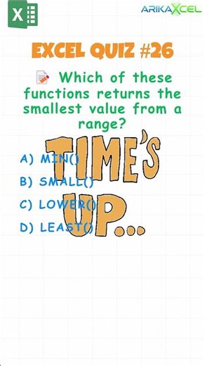 #excel #quiz #challenge 26 | Excel Test | Multiple Choice Questions | Tips & Tricks | #shorts #viral