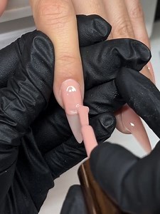 4.7K views · 98 reactions | application  by @impressionnailz using glamorous rubber base over long stilettos for color & to add strength products used: glamorous rubber base Long stilettos available at nailzkatkat.com • • • #nails #nudenails #elegantnails #nailtech #longnails | Nailz KatKat | Facebook