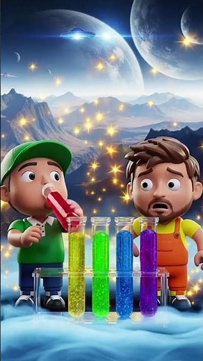 Funny Alien Planet Experiment 🌌🤣 | Cartoon Animation with Magic Test Tubes