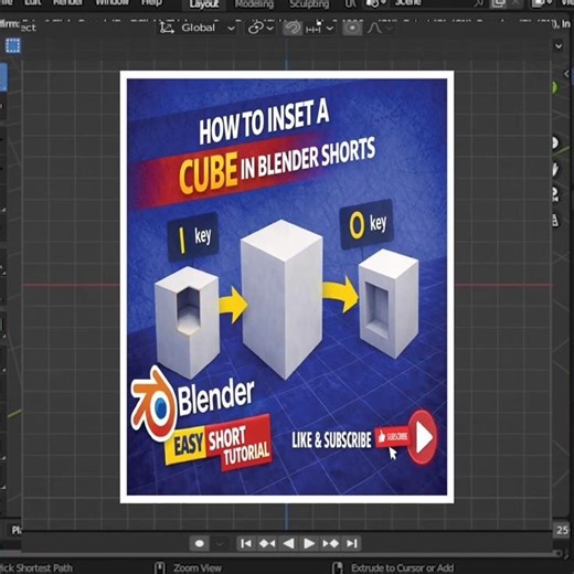 How to Inset a Cube in Blender | I & O Key Trick 🔥 #blender #blender3d #blendertutorial