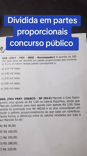 Divisão Proporcional de 900000 em Concurso Público