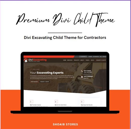 Divi Child Theme: Excavating & Construction Wordpress Theme - Etsy Singapore