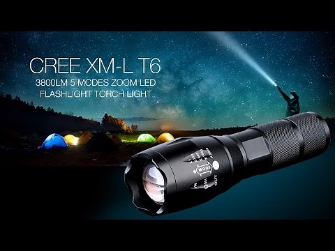 CREE XM-L T6 1-LED 3800LM 5 Modes Zoom LED Flashlight Torch Light
