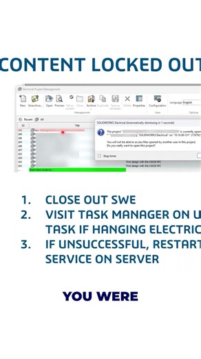 How to Unlock Files After a Crash | SOLIDWORKS PDM Workflow Tip #shorts