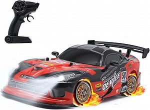 Fisca 1/16 Remote Control Drift Cars Toys with 2 Sets Tires, 4WD RC Cars with Headlamps