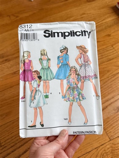 Vintage 90s Simplicity 8312 Sewing Pattern - Girls Dress With Back Variations (size 7-8-10) FF - Etsy