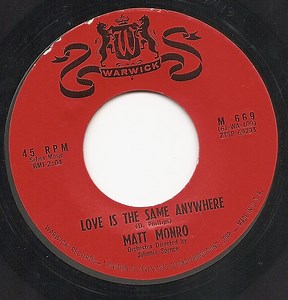 Matt Monro - Love Is The Same Anywhere / Why Not Now