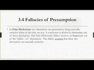 3.4 Fallacies of Presumption