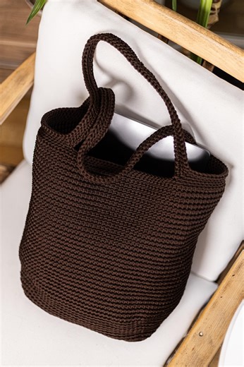 Easy Crochet Tote Bag Pattern, Rope Crochet Market Bag Tutorial, Step-by-step Video, Beginner-friendly DIY Handbag, Reusable Shopping Bag - Etsy