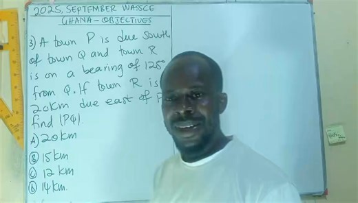 WASSCE 2025 General Mathematics (Ghana) | OBJ Question 3 | Bearings #highlights #followers | Taxonomy online mathematics