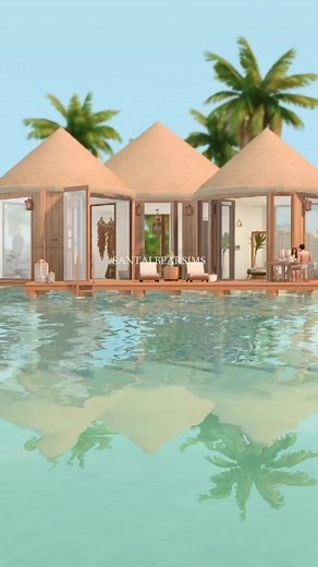 this vacation bungalow build is inspired by The Nautilus in the Maldives, a luxe resort in the Indian Ocean 🌊🌺 should I put this build on the gallery? Honorable Mentions: 🩵 ‘HARLUXE’ Resort pack by House of Harlix 🩵 Pinkbox Anye Cleo Set #sims4aesthetic #sims4 #sims4cc #simstok #aestheticsims4 #aesthetic #sims4mods #simsbuild #simsbuildideas #fyp #simspo