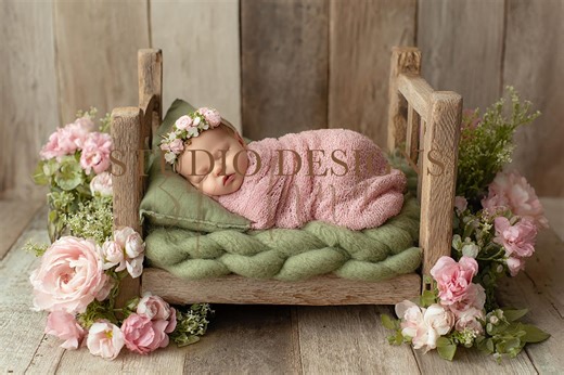 Digital Backdrop Newborn Floral Bed, Newborn Digital Photo Prop, Baby Prop, Floral Composite, Baby Bed Composition, Floral Background - Etsy