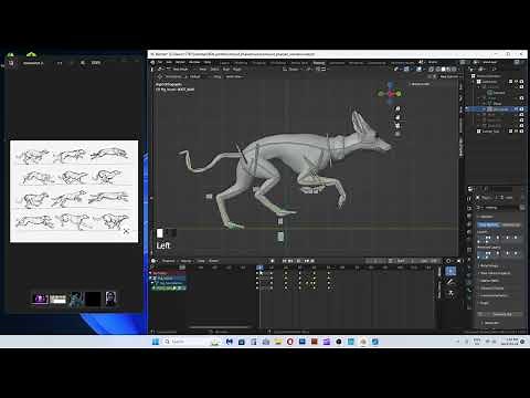 Dog run cycle poses - Basic Key Frame Animation Work Sheet - Beginner Blender 3.4