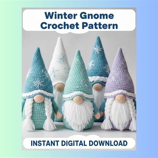 Winter Gnome Ornament Crochet Pattern Christmas | Triangle Hat Gnome Amigurumi | PDF Crochet Snowflake & Hat | Holiday Decor Gift - Etsy