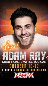 129 reactions · 13 comments | Actor, comedian and podcaster Adam Ray returns to Zanies October 10-12! Tickets are still available, so grab tix before they're gone, Nashville--> https://bit.ly/Nash_Ray24 | Zanies Nashville | Facebook
