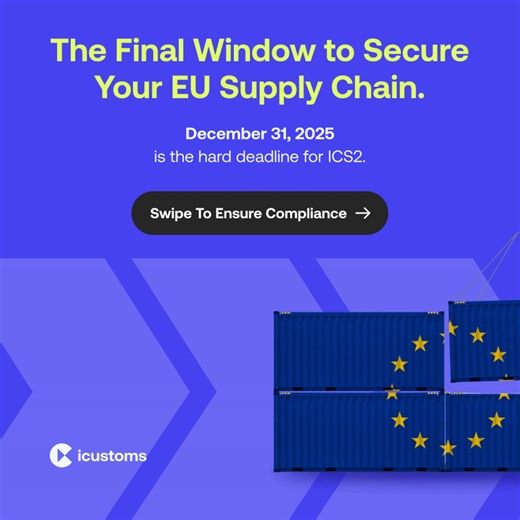 Master the New Standard for EU Supply Chain Security with iCustoms The countdown is in its final hours. On December 31, 2025, the transition period for ICS2 officially ends. Starting January 1st, the safety and security of your EU supply chain depends on complete, house-level data. The game has changed: Multiple Filing Model: The burden has shifted. Traders are now directly responsible for filing H-ENS (House-level) data. The "Do Not Load" Risk: Incomplete data or missing 6-digit HS codes won't 