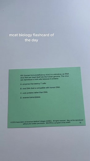 MCAT Biology Flashcard of the Day - Study Tips and Review