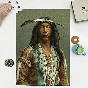 1903 | Arrowmaker | an Ojibwa Brave | Native Americans | Indians | 500 Piece Adult Jigsaw Puzzle | Family Entertainment | Hand Made