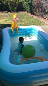 Watch Sable Inflatable Pool, Blow Up Swim Center Family Pool for Toddlers, Kids, 118" X 72" X 20", for... on Amazon Live