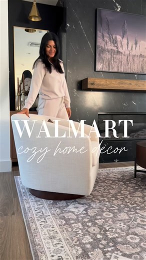 Like comment WALMART for a 🔗 to these cozy fall home accents! The perfect cozy corner—this swivel chair, soft throw, and pumpkin candle set the vibe. The scalloped box hides remotes in style, and the gold tray, wavy bowl, and stems complete the look. Designer feel, budget price! | Always Stylish Home