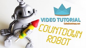 The last tutorial of 2016. Will you countdown to 2017 with me and this cute little Robot? :D Made with Cake Dutchess Modelling Paste // Watch the full tutorial on CakeDutchess.net | Clayfully Cute
