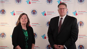 Nancy Kurtz, Interim Superintendent for Secondary Schools in the Archdiocese of Philadelphia, and Jay DeFruscio, Chief Operating Officer for Secondary Schools in the Archdiocese of Philadelphia, came together to unveil the cumulative scholarship total earned by the Archdiocese of Philadelphia Class of 2022 during a brief video message. In addition to announcing the staggering total of scholarship money earned, the video message features images from each of this year’s Archdiocesan high school co