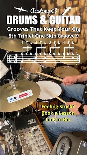 Grooves That Keep Your Gig - 8th Triplet One Skip Groove 9 #drums #drummer #drumming #drumgroove
