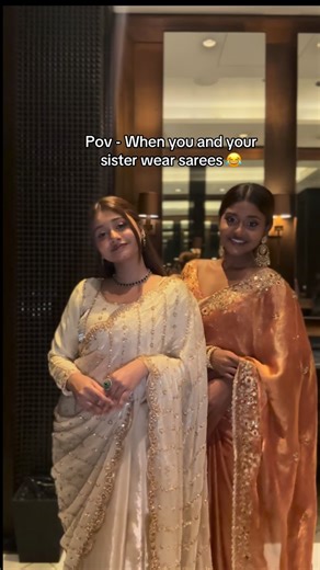 Tahmina Chowdhury Prity on Instagram: "Pov - you and your sister wear sarees😂 @lity_chowdhury"