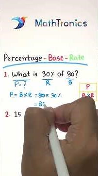 Math Review: Percentage, Base, and Rate ‼️