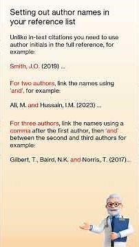Setting out author names in your reference list
