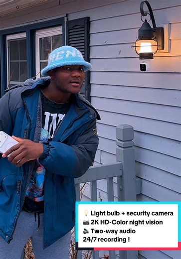 Light Bulb Security Camera with 2K HD Night Vision