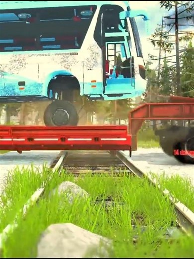 Truck vs Extreme Broken Road and Speed Bumps Part 12 #mudrunner #shorts #spintires