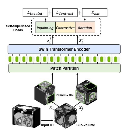 Self-Supervised Pre-Training of Swin Transformers for 3D Medical Image Analysis