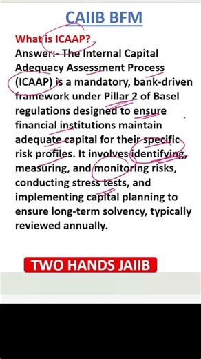 WHAT IS ICAAP I BFM CAIIB I TWO HANDS CAIIB