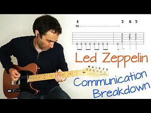 Led Zeppelin - Communication Breakdown - Guitar lesson / tutorial / cover with tablature
