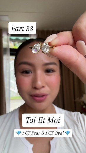 Engagement Rings: 1 CT Pear & 1 CT Oval Moissanite