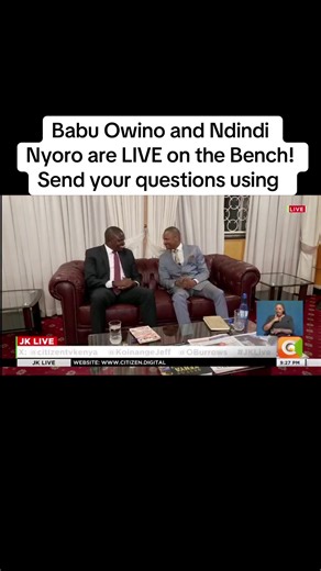 Babu Owino and Ndindi Nyoro LIVE on Citizen TV