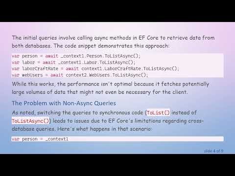 Optimizing Cross-Database Queries with EF Core: Best Practices and Key Considerations